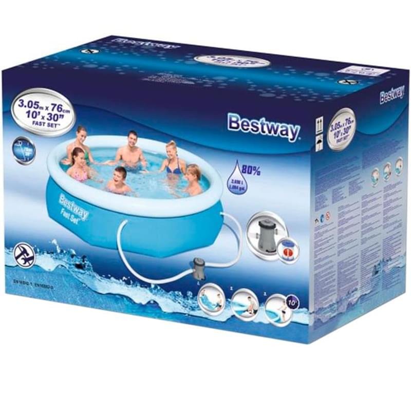 Надувной бассейн BESTWAY, 305 x 76 см, 3800 л, с фильтр-насосом(57270 ...
