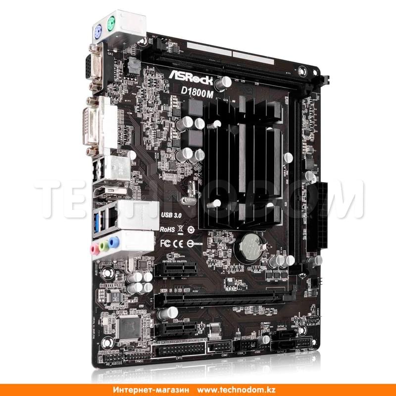 Материнская плата ASRock D1800M 2DDR3 PCI-E 1x16 2x1 (HDMI+DVI-D+VGA ...