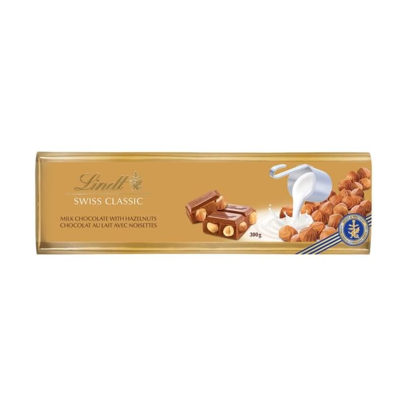 Шоколад Lindt Milk Hazelnut Gold с фундуком 300 г - купить по лучшей ...