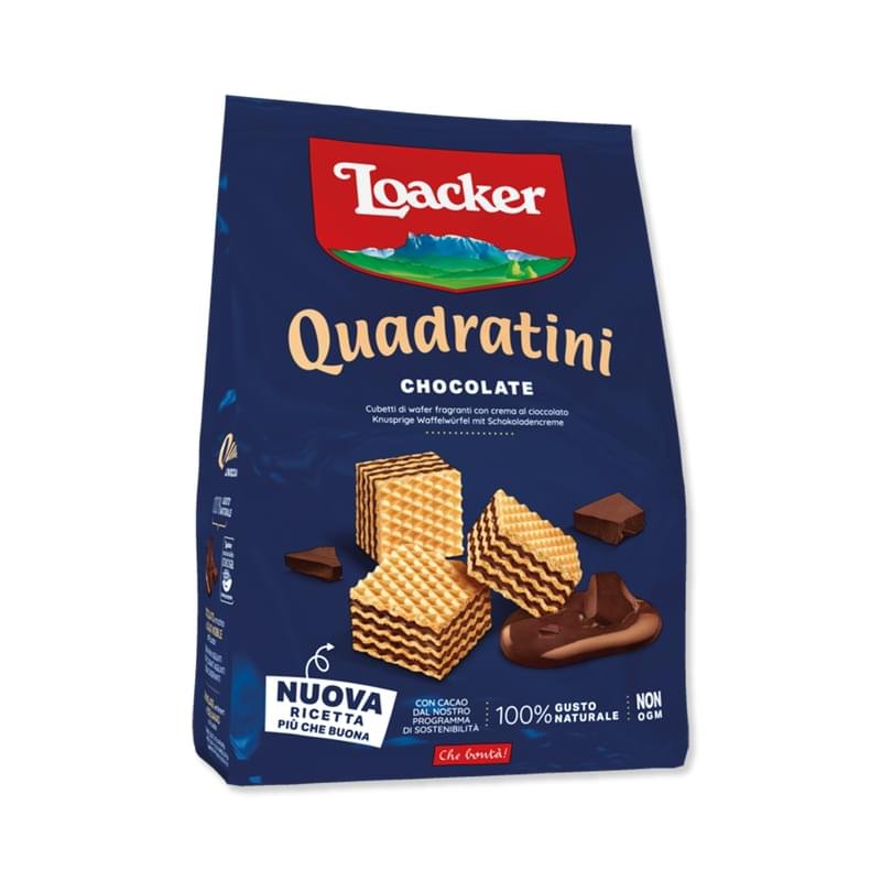 Вафли Loacker Quadratini Chocolate 250 г купить по лучшей цене в