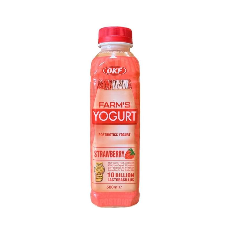 Йогурт OKF питьевой Farm’s Yogurt Клубника 500 мл - купить по лучшей ...