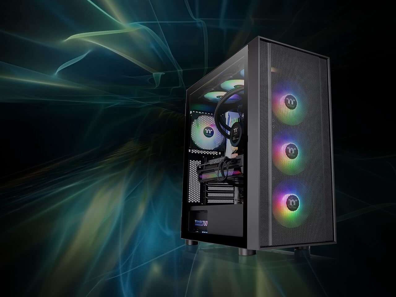 ПК корпус Thermaltake Divider H570 TG ARGB MidTower, window, Black EATX ...